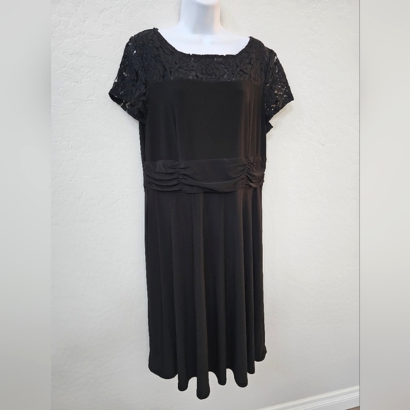 Perceptions | Dresses | Nwot Perceptions Black Lace Fit Flare Midi ...